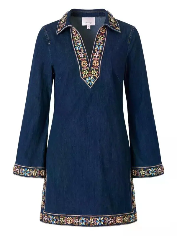 Cinq À Sept Pierson Crystal-embellished Denim Mini Dress