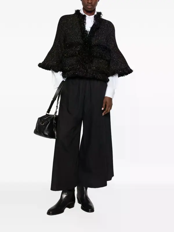 Sacai Fringed Tweed-effect Jacket
