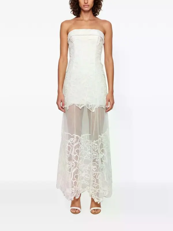 Simkhai Rennis Lace-overlay Strapless Maxi Dress - White
