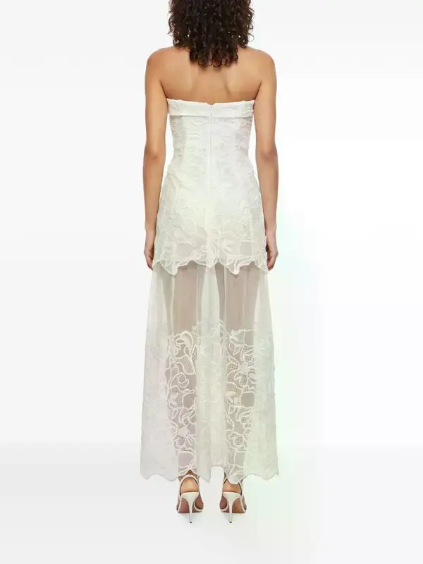 Simkhai Rennis Lace-overlay Strapless Maxi Dress - White