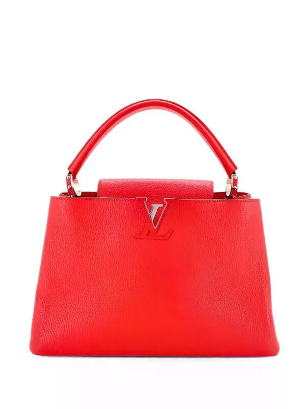 LOUIS VUITTON Capucines Bag Leather Mm Satchel - Red