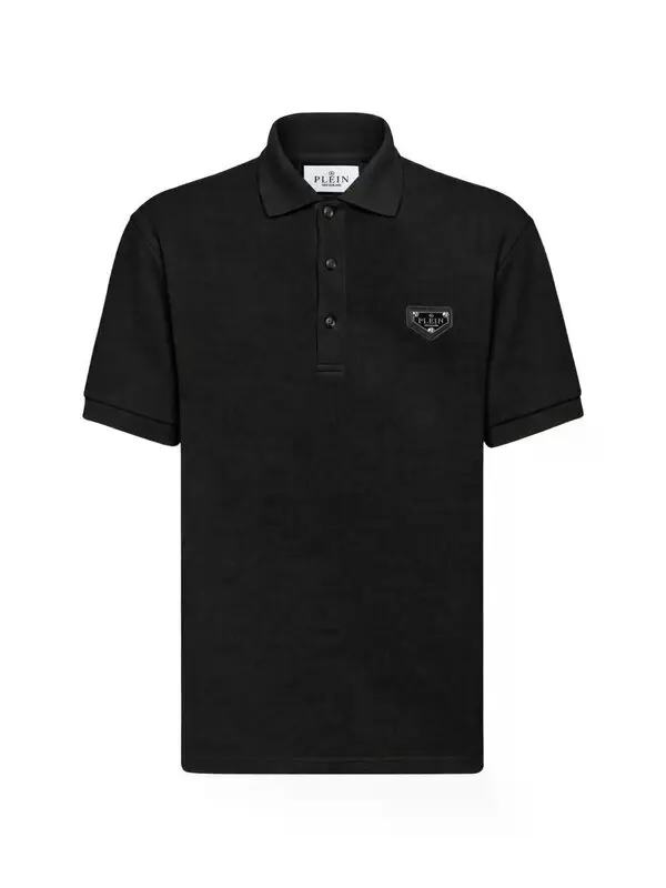 Philipp Plein Jacquard-monogram Polo Shirt - Black