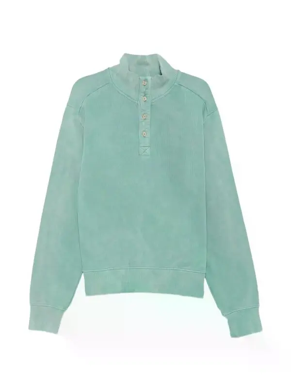 ENTIRE STUDIOS Port Button-up Mock-neck Sweatshirt - Green