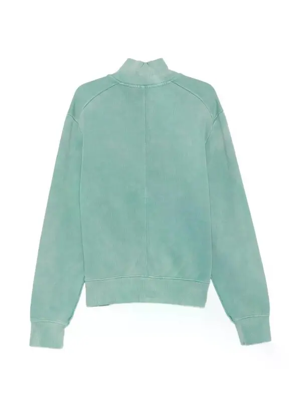 ENTIRE STUDIOS Port Button-up Mock-neck Sweatshirt - Green