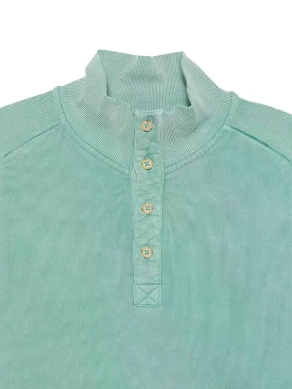 ENTIRE STUDIOS Port Button-up Mock-neck Sweatshirt - Green