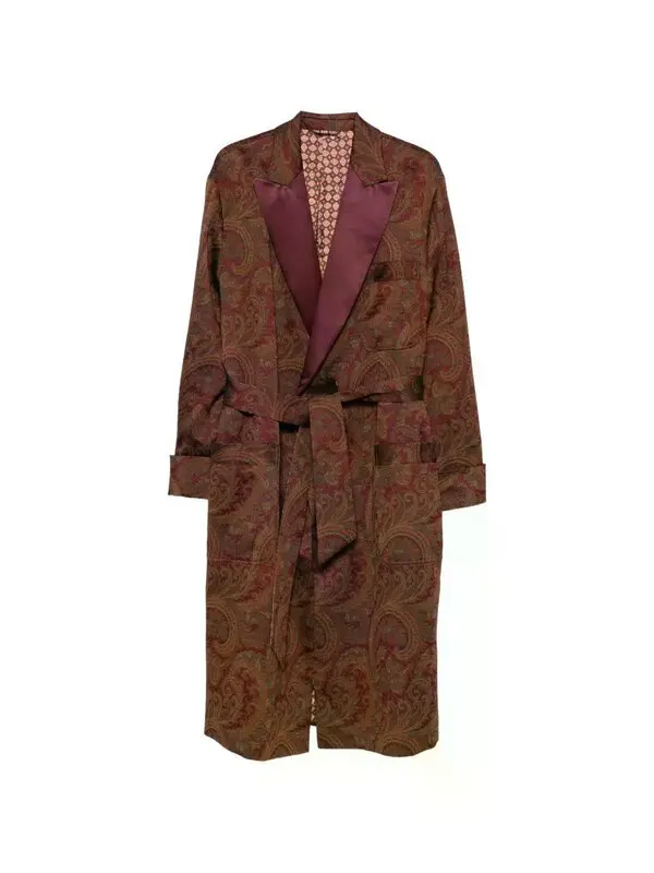 Etro Paisley-jacquard Belted Coat