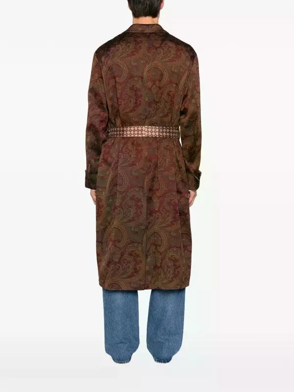Etro Paisley-jacquard Belted Coat