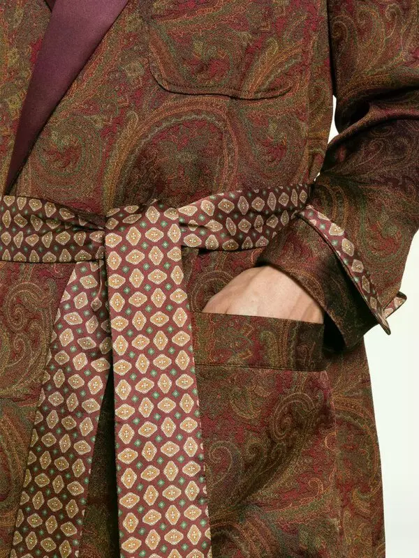 Etro Paisley-jacquard Belted Coat