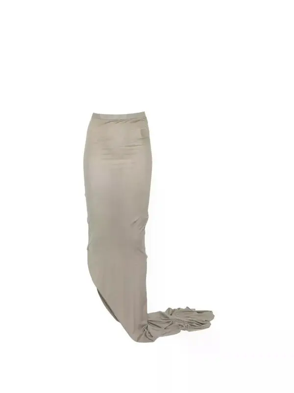 Rick Owens Asymmetric Jersey Maxi Skirt - Neutrals