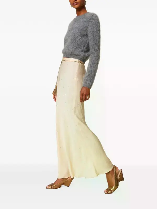 TWINSET Rhinestone-embellished Satin Skirt