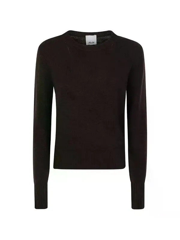 ALLUDE Crew-neck Cashmere Sweater - Brown