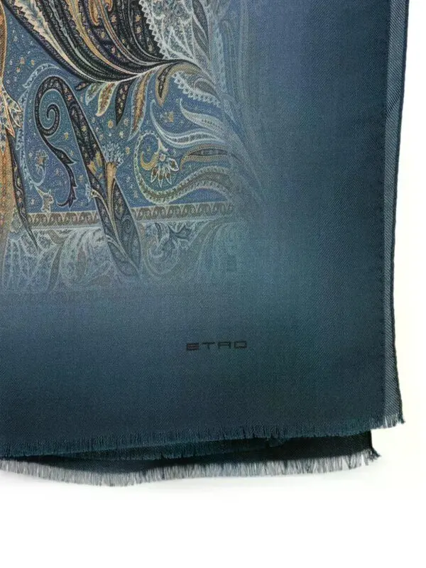 Etro Paisley-print Frayed-edge Scarf