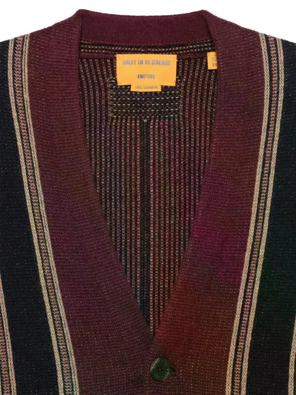 Guest In Residence Striped Cashmere Cardigan