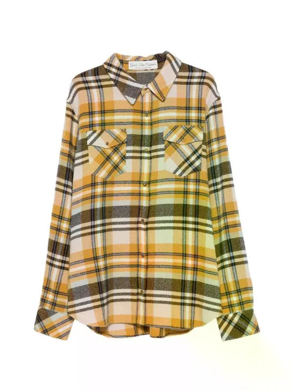 GOD'S TRUE CASHMERE Check-pattern Cashmere Shirt - Yellow