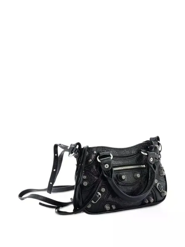 Balenciaga Le Cagole Giant Studs Leather Mini Tote Bag - Black
