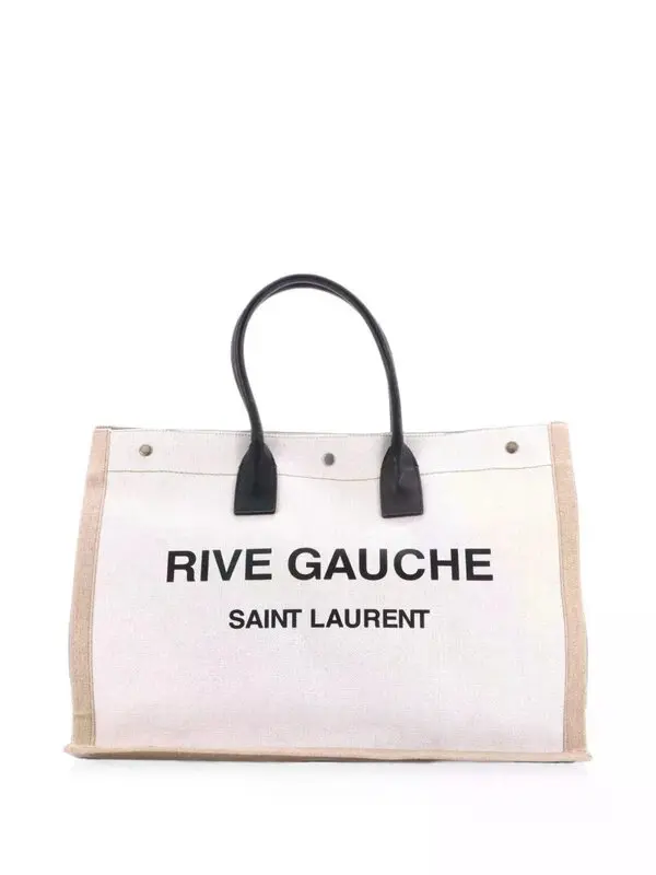 Saint Laurent Rive Gauche Shopper Canvas Large Tote Bag