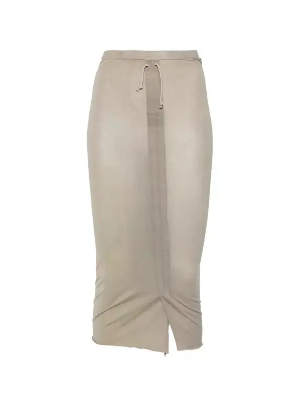 Rick Owens Drawstring-waist Slit-detail Midi Skirt