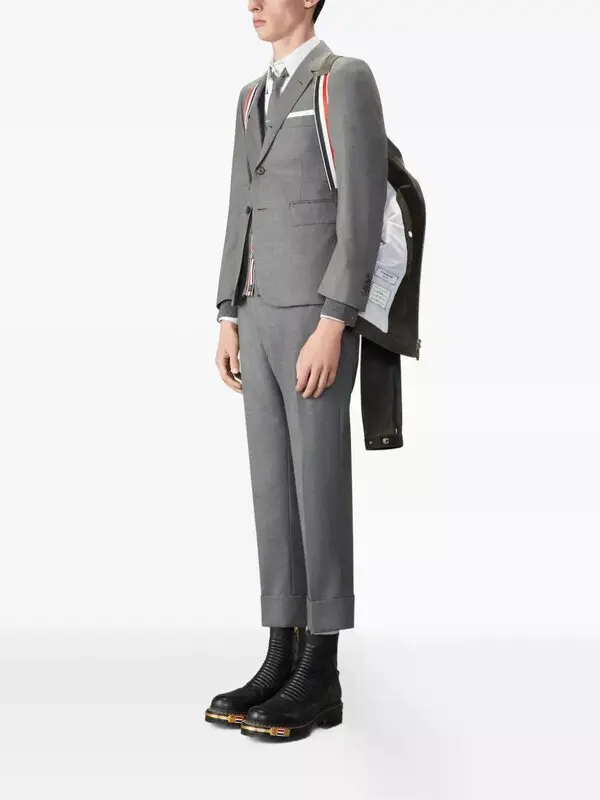 Thom Browne Leather Racer Jacket - Grey
