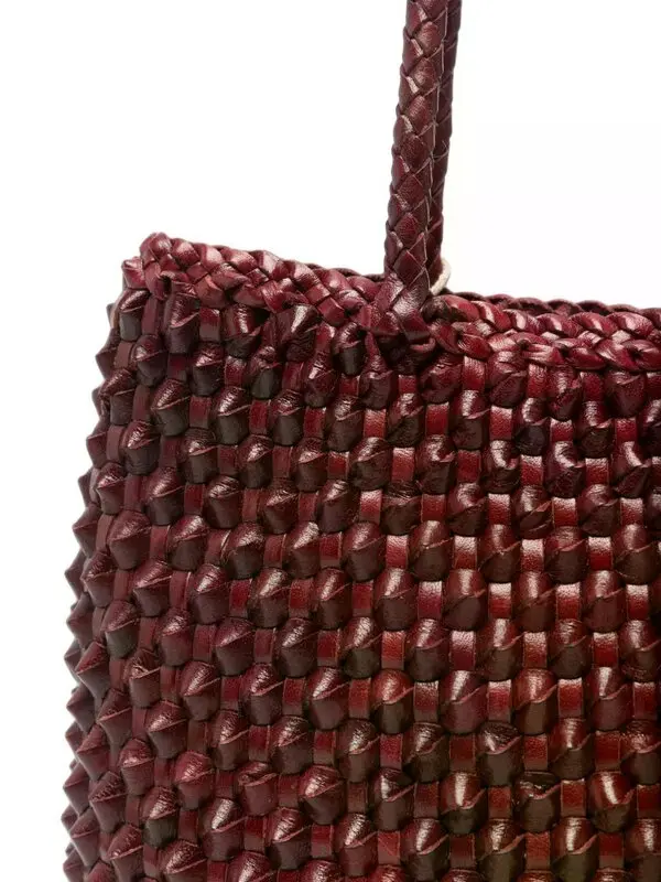 Dragon Diffusion Santa Croce Cactus Woven Leather Shoulder Bag - Red