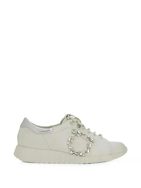 FERRAGAMO Gancini Crystal-embellished Sneakers