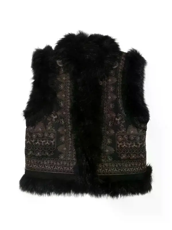 Antik Batik Sando Feather-trim Gilet