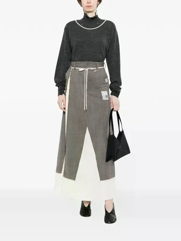 Mihara Yasuhiro Pearl-embellished Distressed Jumper