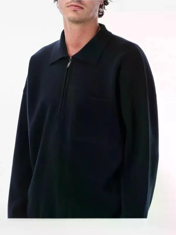 ROBERTO COLLINA Quarter-zip Chest-pocket Sweater