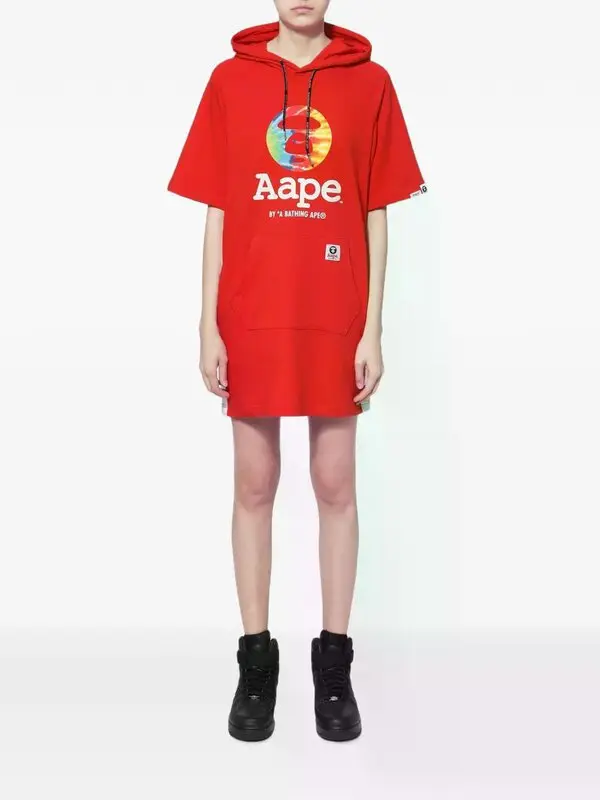 AAPE BY *A BATHING APE Moonface Logo-print Hooded Mini Dress
