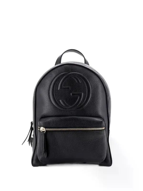 Gucci Soho Chain Leather Backpack - Black