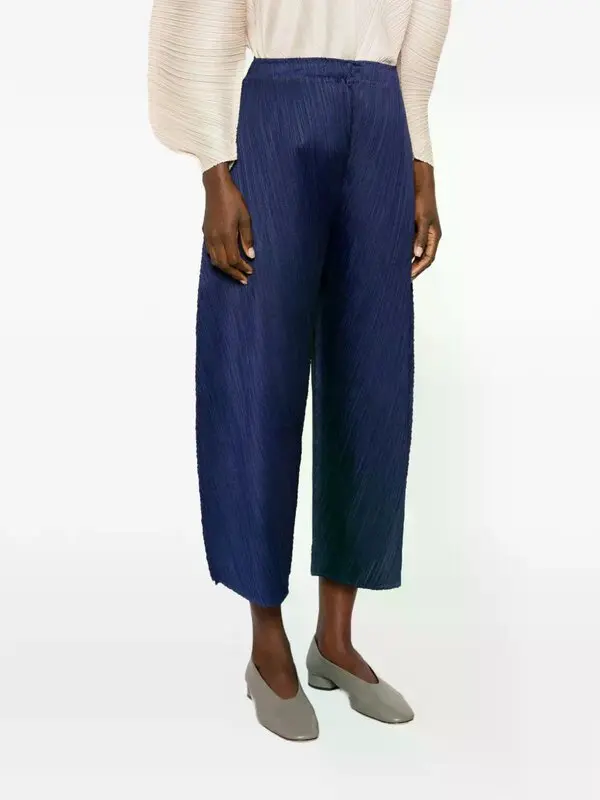 Issey Miyake Plissé-effect Cropped Trousers