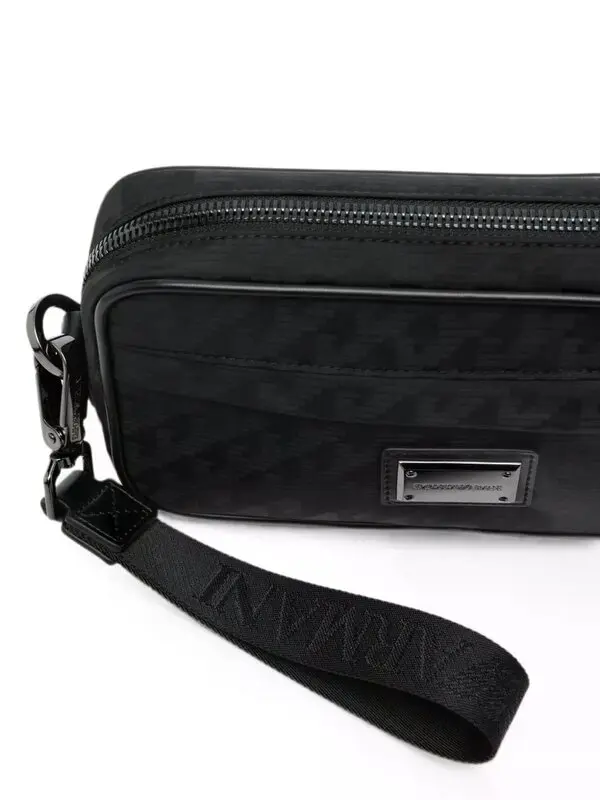 Emporio Armani Monogram-pattern Logo-plaque Wash Bag
