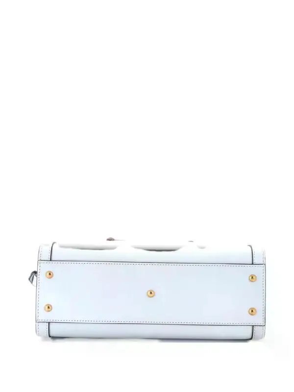Gucci Diana Nm Logo Bamboo Handle Tote Embossed Leather Small Shoulder Bag - Blue