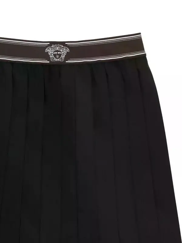 Versace Pleated Wool-mohair Mini Skirt