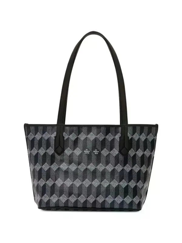 AU DEPART Geometric-print Leather Shoulder Bag