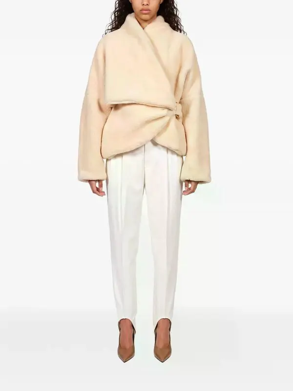 DARKPARK Cindy Buckle-fastening Wrap Coat - Neutrals