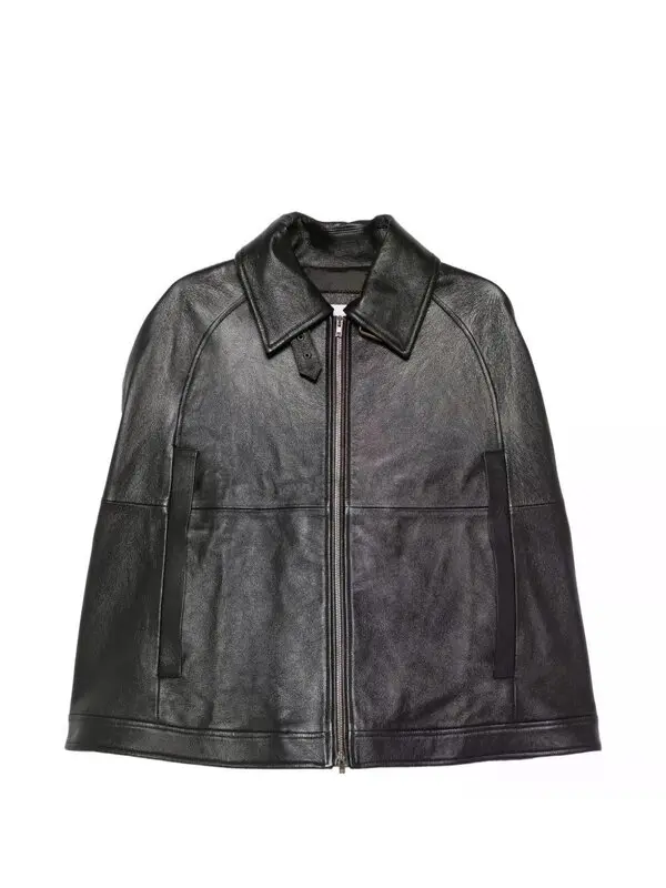 7 For All Mankind Leather Cape Jacket