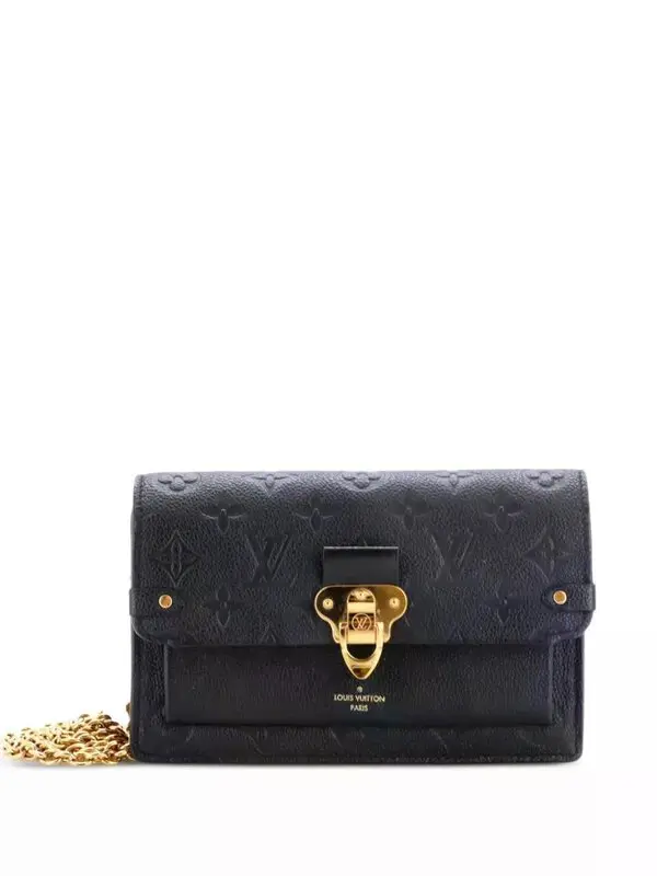 LOUIS VUITTON Vavin Chain Wallet Monogram Empreinte Leather Clutch Bag - Black