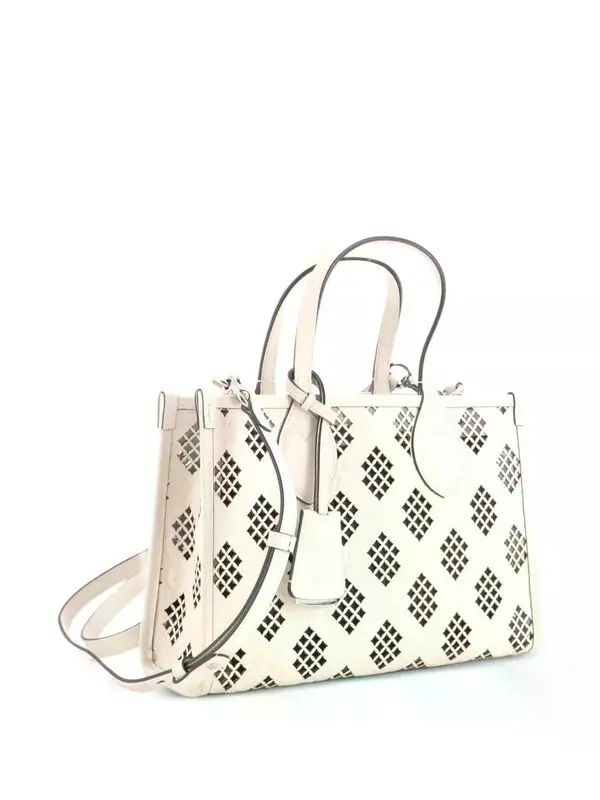 Gucci Convertible Gg Debossed Laser Cut Leather Small Tote Bag