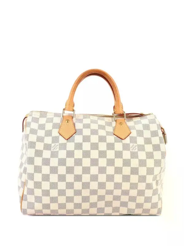 LOUIS VUITTON Speedy Handbag Damier 30 Satchel - White