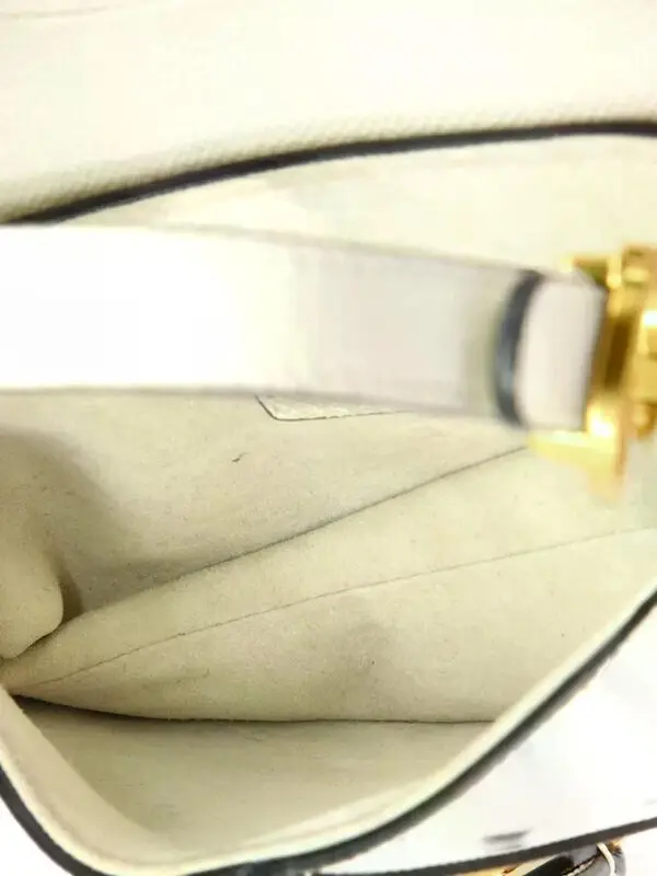 Dior Saddle Handbag With Strap Leather Mini Shoulder Bag - White
