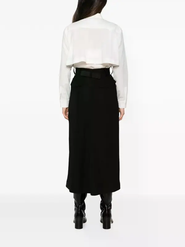 Sacai Belted Layered Midi Dress
