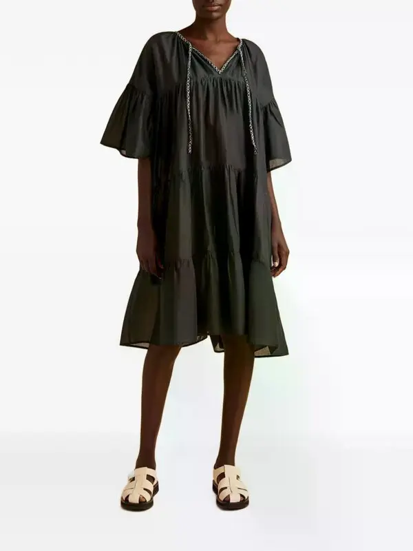 Merlette Paradis Nes Embroidered Tiered Dress