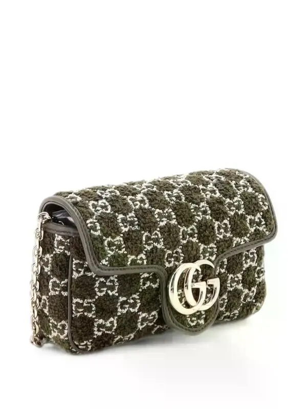 Gucci Gg Marmont Flap Bag Matelasse Gg Boucle Tweed Mini Shoulder Bag