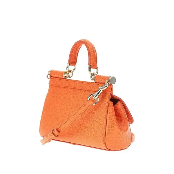 Dolce & Gabbana Dauphine Leather Mini 'sicily' Bag - Orange