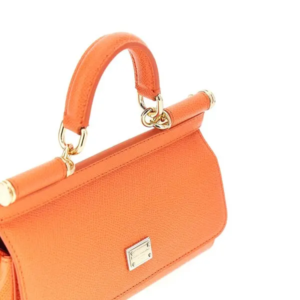 Dolce & Gabbana Dauphine Leather Mini 'sicily' Bag - Orange