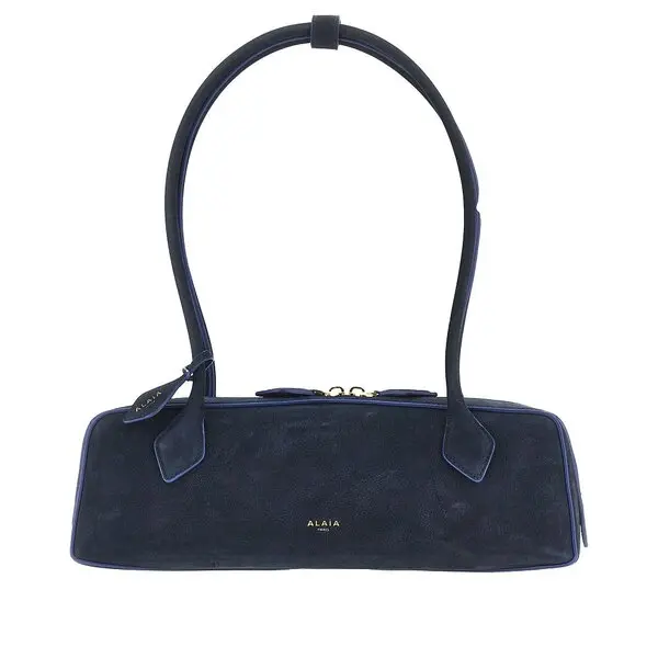 Alaïa Nubuck Leather Medium 'le Teckel' Bag - Blue