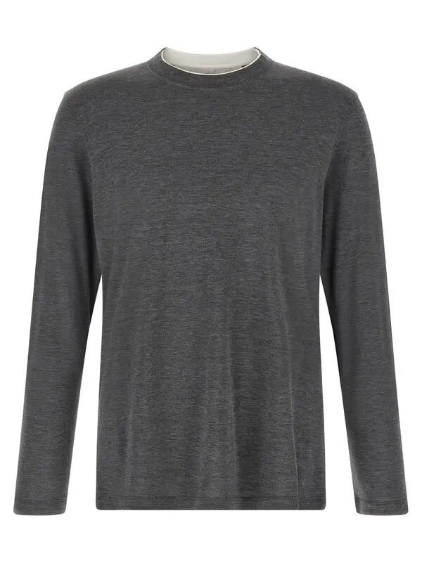 Brunello Cucinelli Silk And Cotton T-shirt - Gray