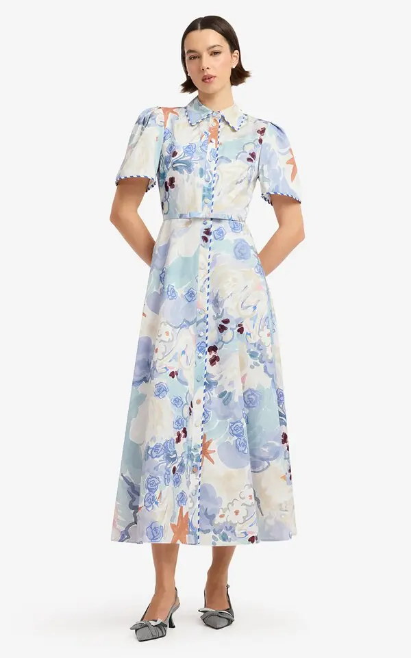 LEO LIN Bianca Cotton Midi Dress
