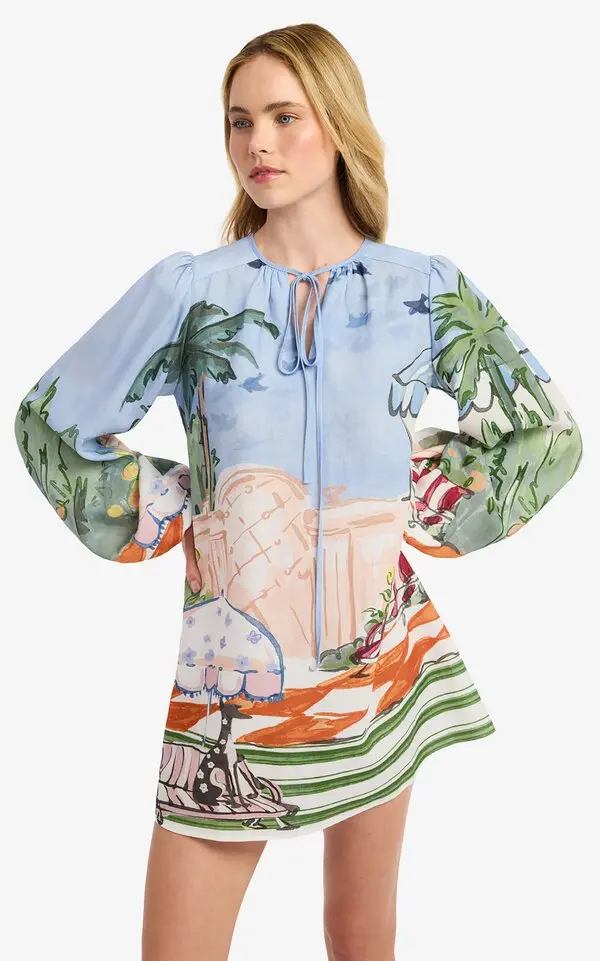 LEO LIN Juniper Tunic Poplin Mini Dress