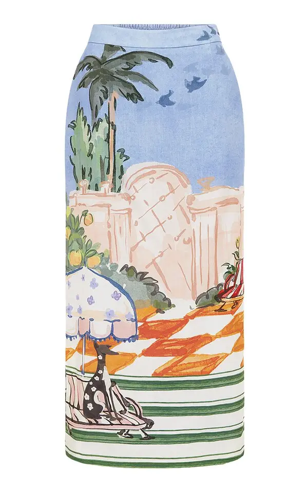 LEO LIN Rowan Crepe Midi Skirt
